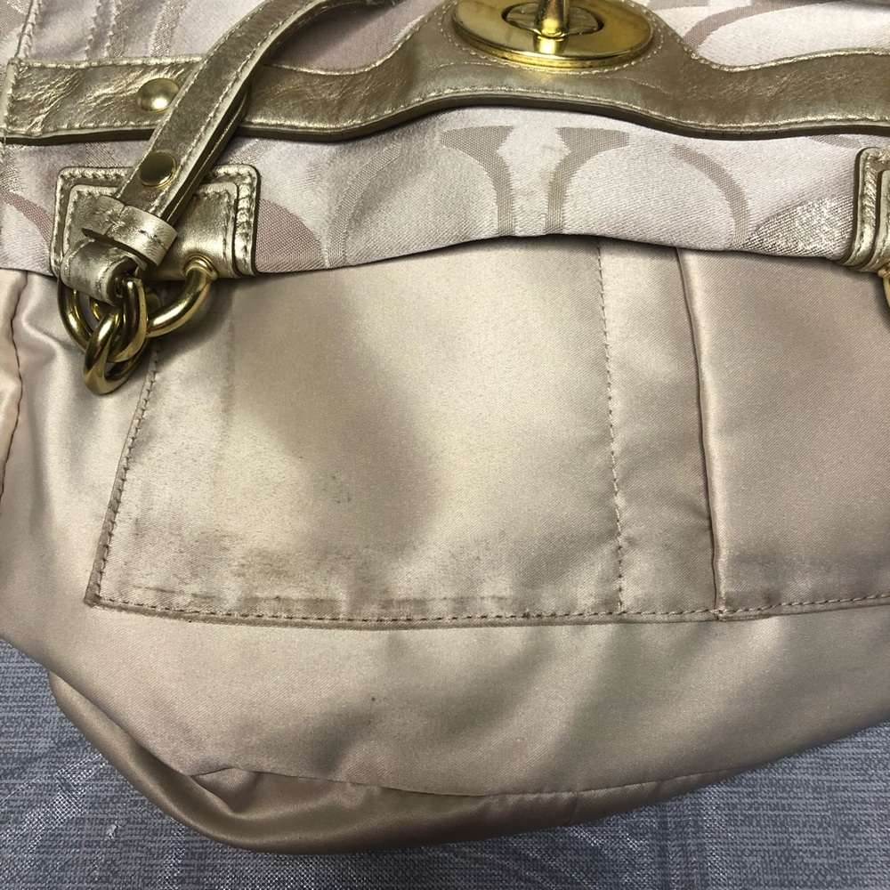 Coach Penelope Gold Signature Optic Shoulder Purse - Gem